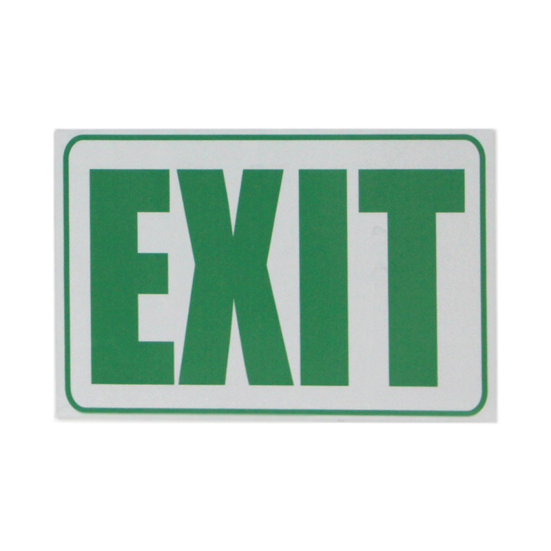 "Exit Sign" - 8'' x 12'' Green on White Reflective PVC | InterChem