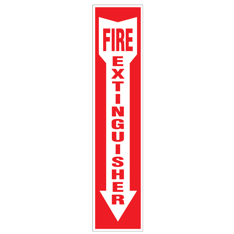 "Fire Extinguisher" Sign - 18'' x 4'' Red Arrow | InterChem