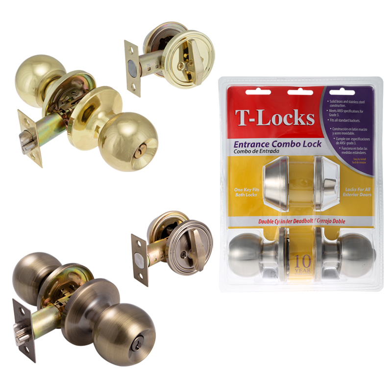 T-Locks Combo Set-Single Cylinder-Deadbolt/Knob Set | InterChem