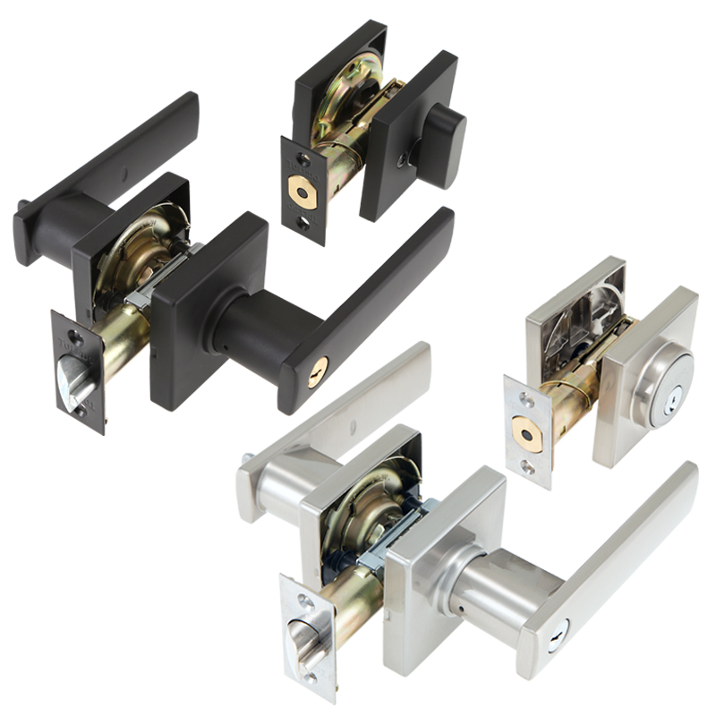Toledo Lugo Double Cylinder Combo Set-Deadbolt-Lever Set | InterChem